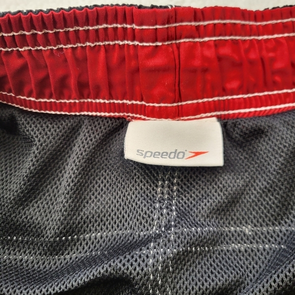 Speedo | Swim | Speedo Mens Swim Trunks With Lining Black And Red Draw ...